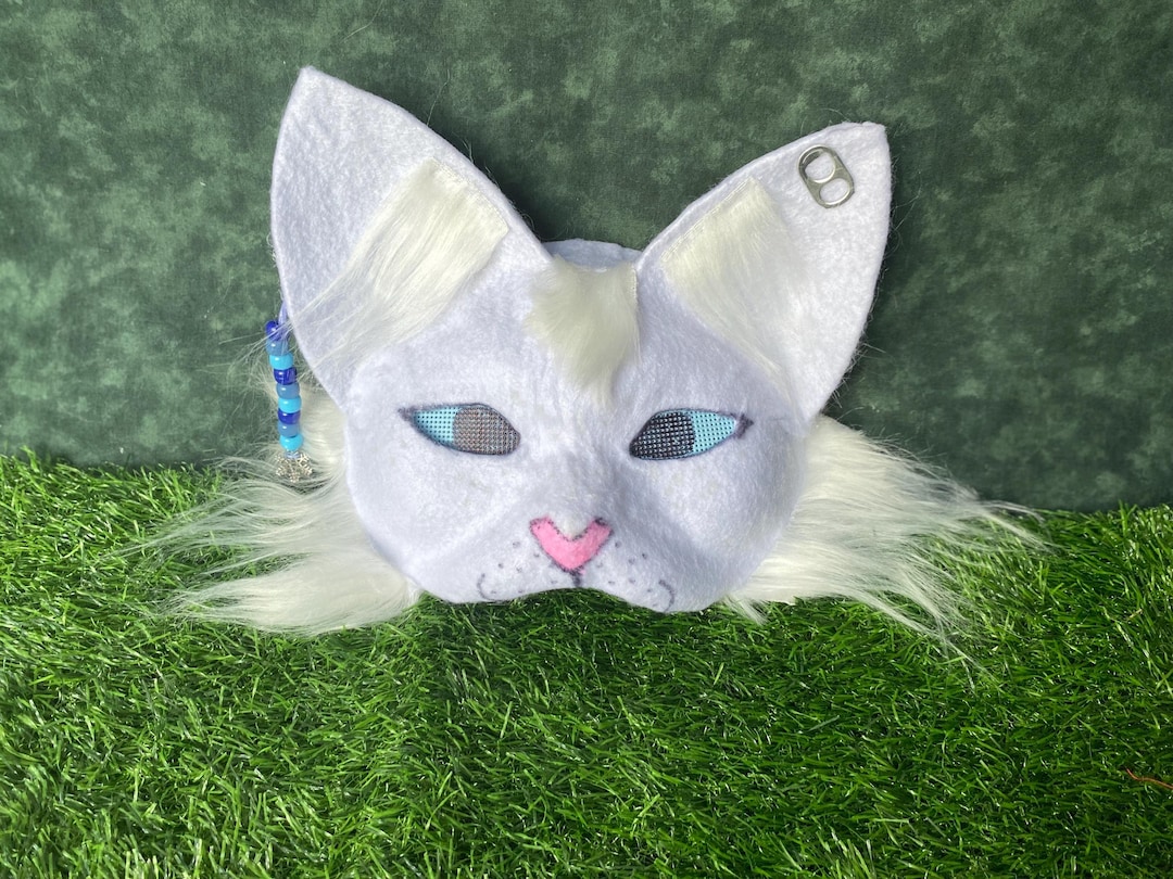 White Maine Coon Cat Therian Mask - Etsy