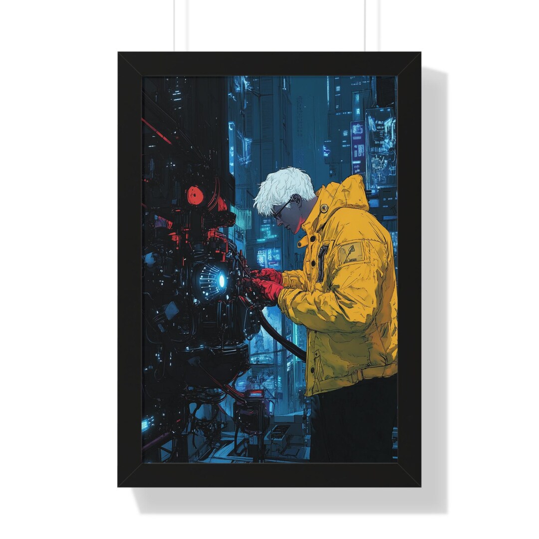 Cyberpunk Framed Vertical Poster | Urban Art Decor, Futuristic Wall Art ...