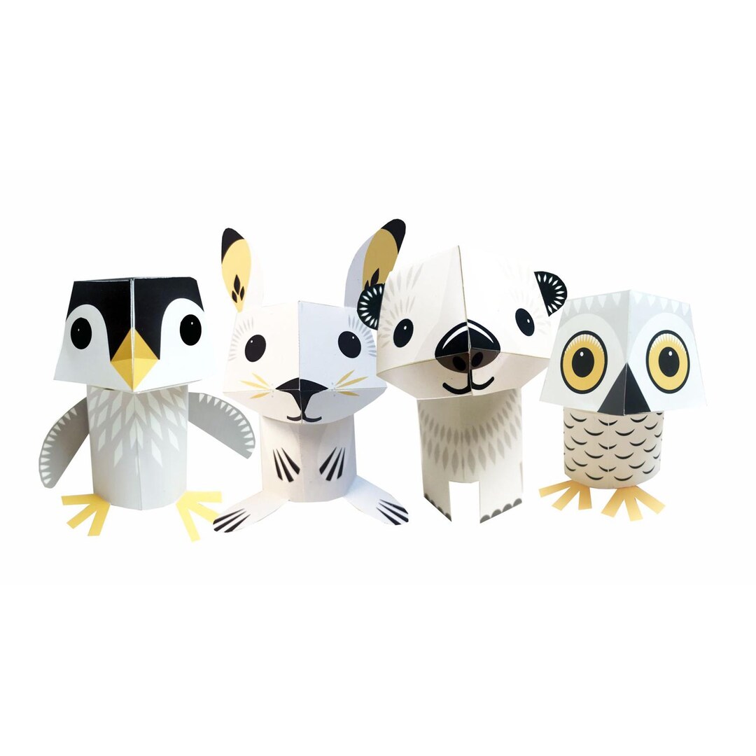 3D Paper Animal Kit: Polar Pack Printable (PDF Download) - Etsy