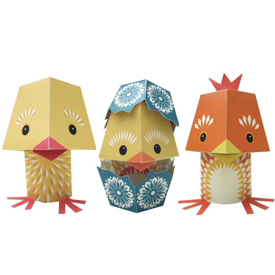 3D Paper Easter Chicks: Printable Craft Kit (digital Download) - Etsy