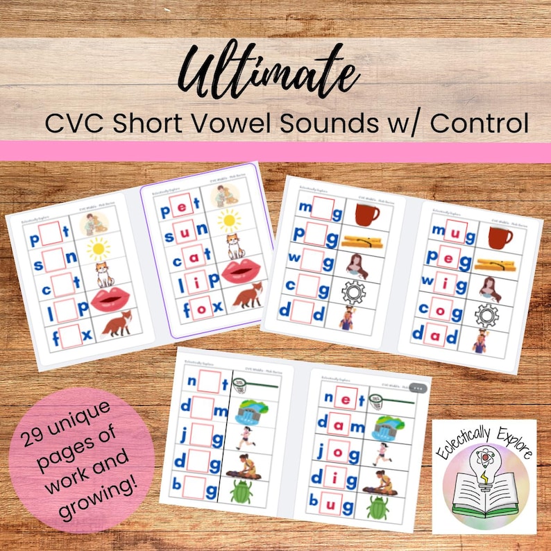 Ultimate Montessori CVC Short Vowel Sounds | Printable Phonics for ...