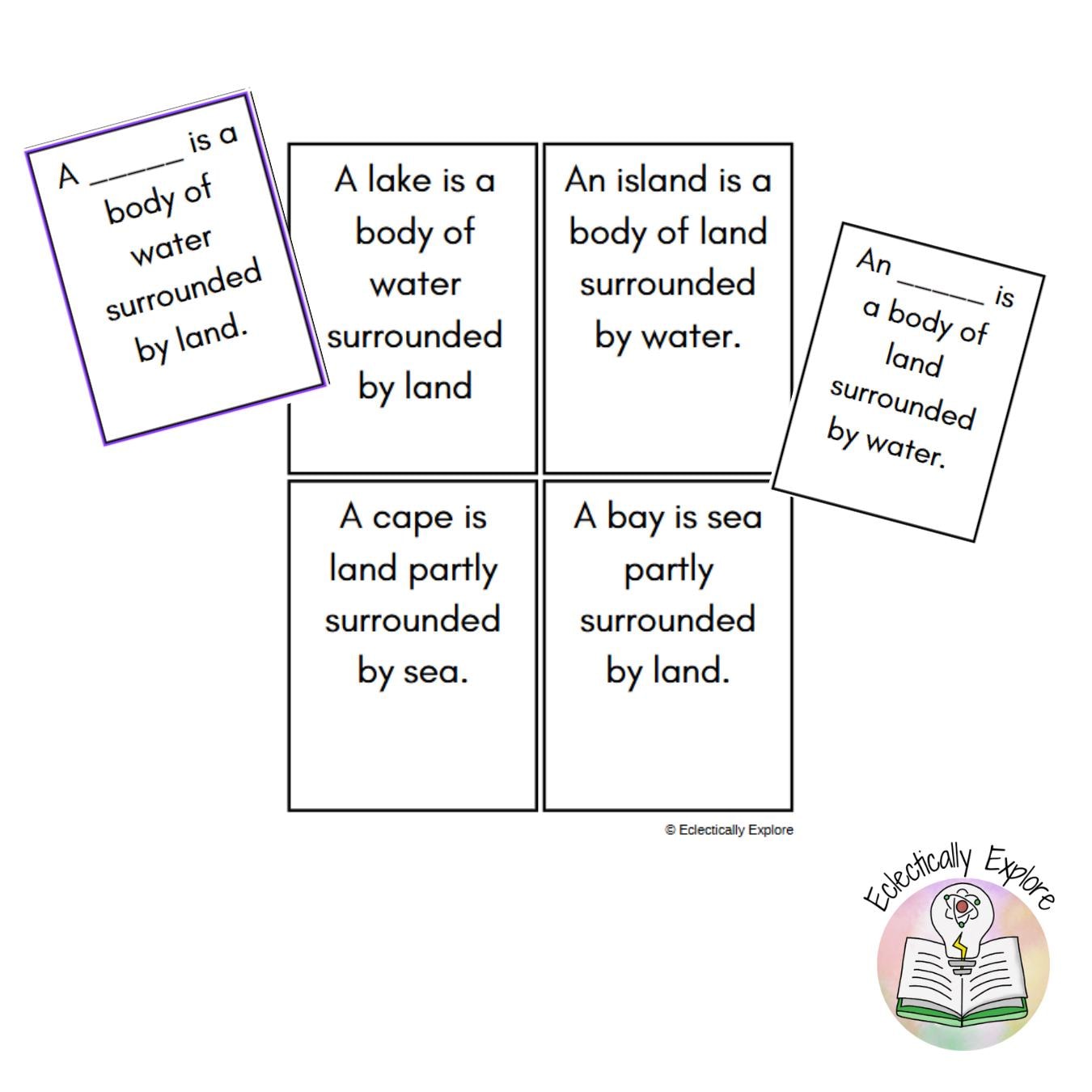 Land and Water Form Definition Cards | Elementary Montessori Definition ...