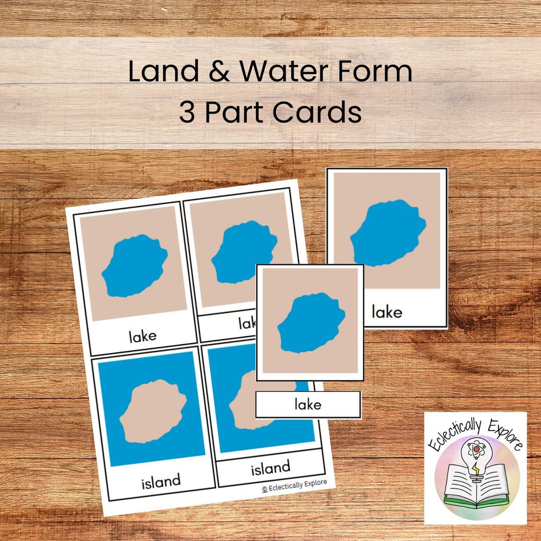 Land and Water Form Cards | Montessori Geography | Affordable Printable ...