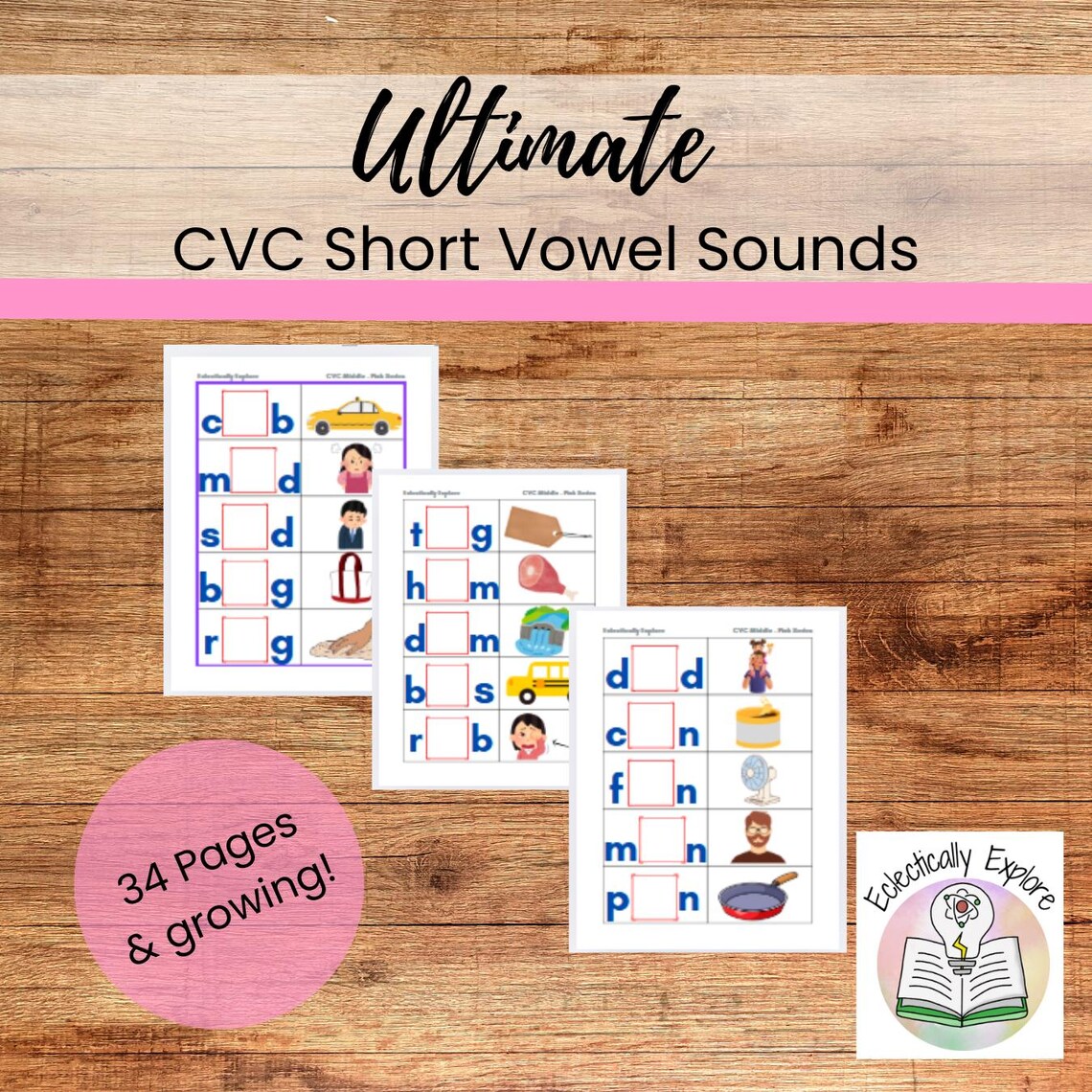 Ultimate CVC Short Vowel Sound | Montessori Pink Series | Phonics ...
