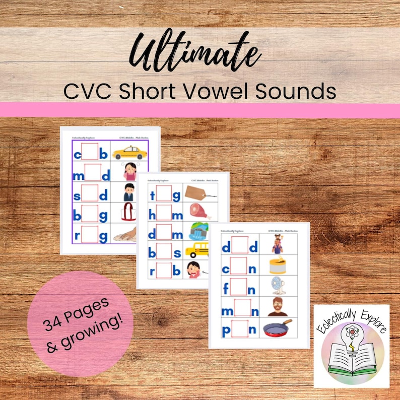 Ultimate CVC Short Vowel Sound | Montessori Pink Series | Phonics ...