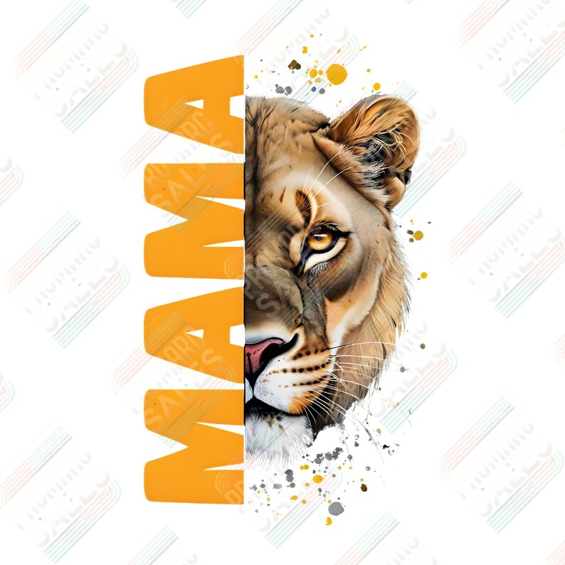Mama Lion PNG SVG | Half Lioness Face Split Text Design | Wild Animal ...