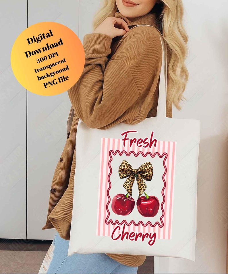 Coquette Leopard Print Cherry Design: PNG File for Sublimation Postage ...