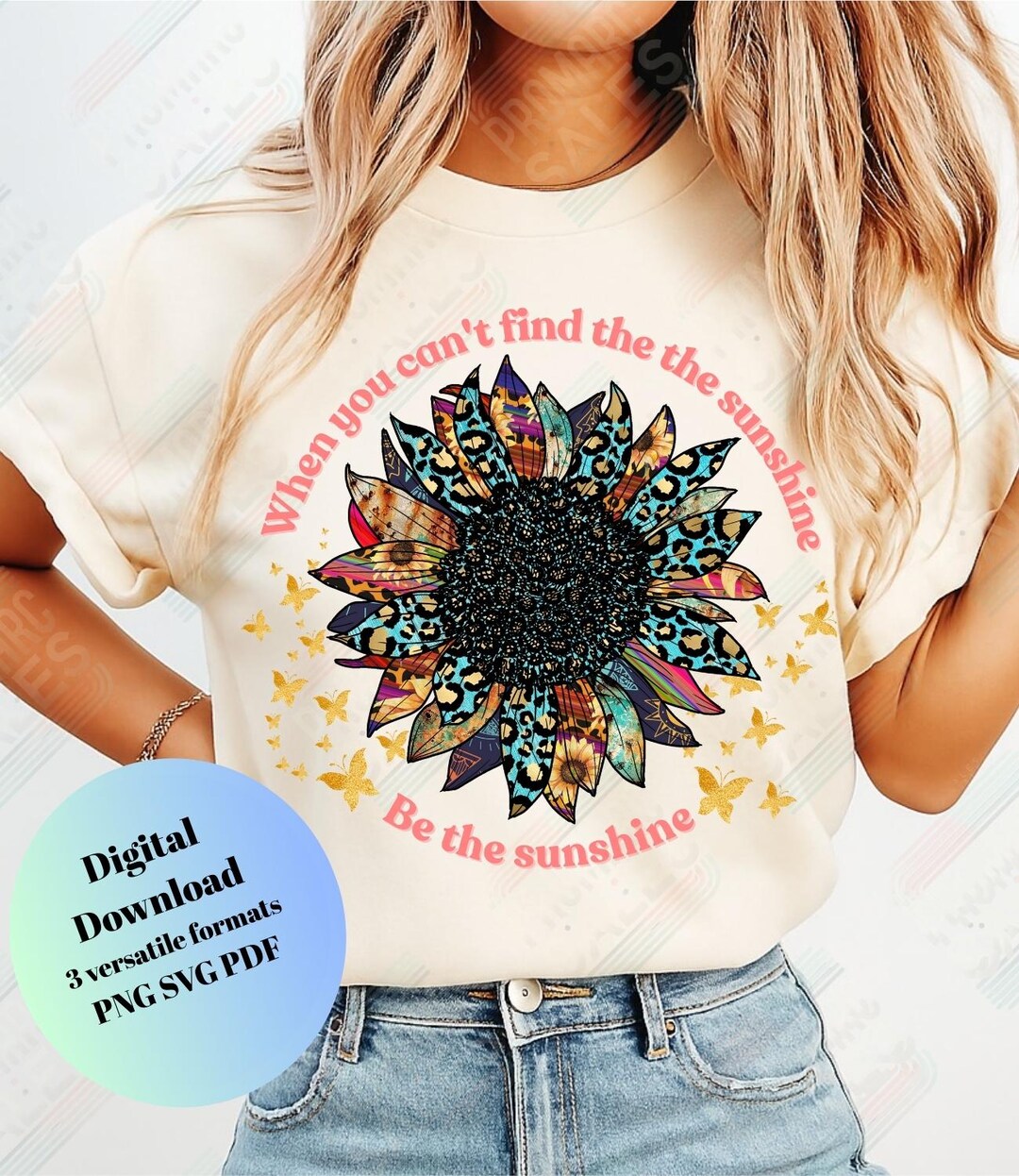 Be the Sunshine PNG: Sunflower Sublimation Design Positive Affirmations ...