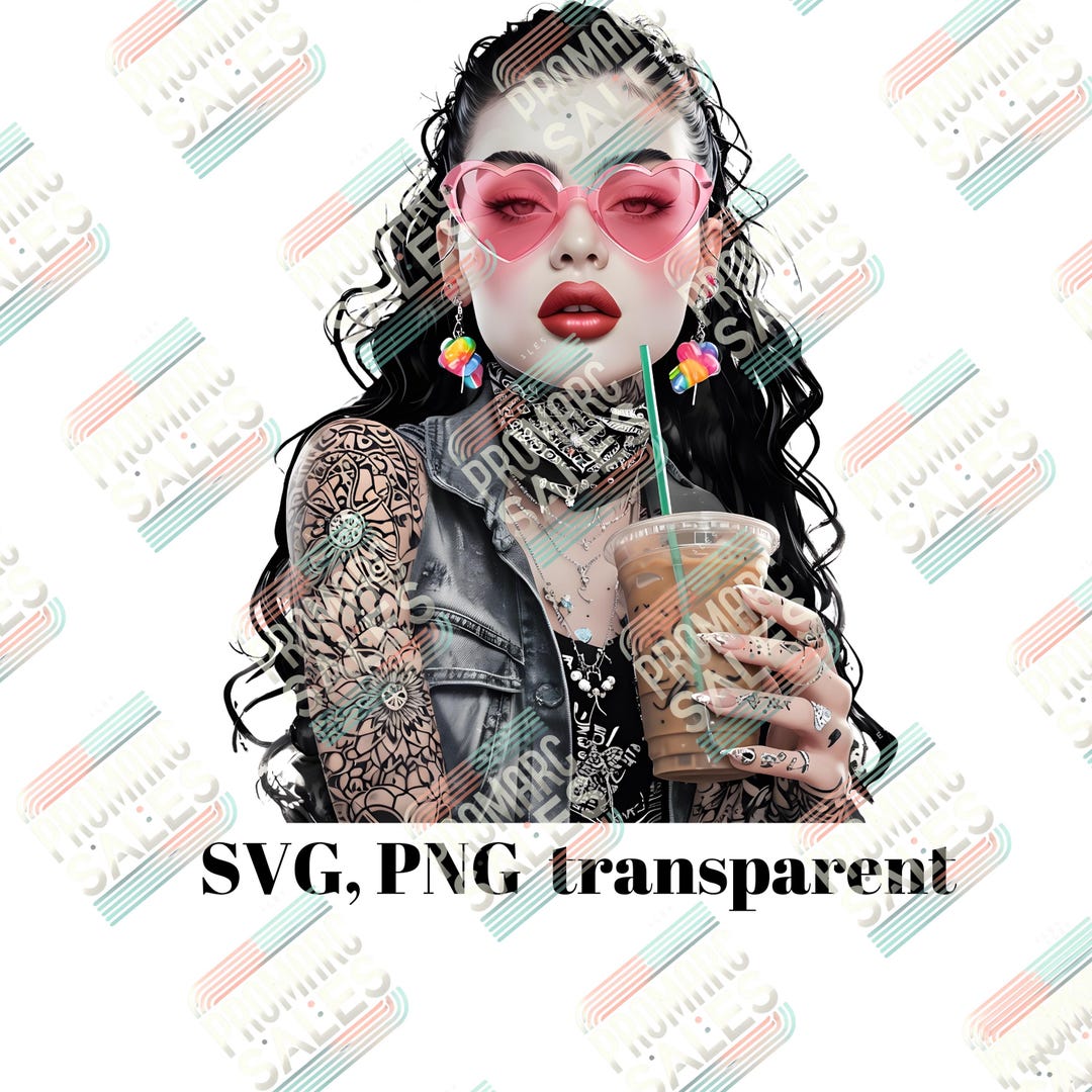 Edgy Fashion Baddie Clipart SVG PNG for Sublimation Sassy Girl With ...