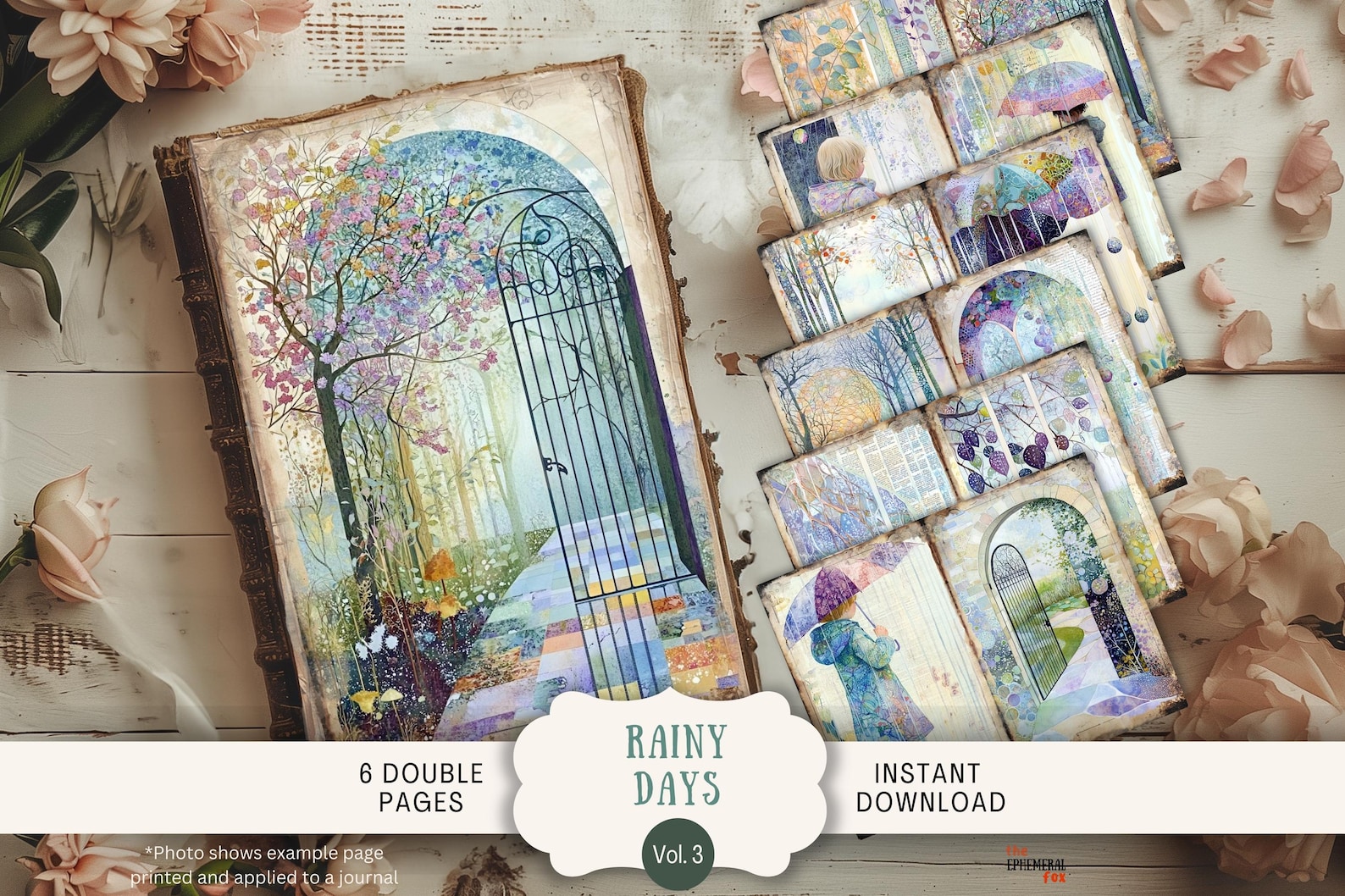 Rainy Day BUNDLE Junk Journal Kit Printable Papers Tags Tickets ...