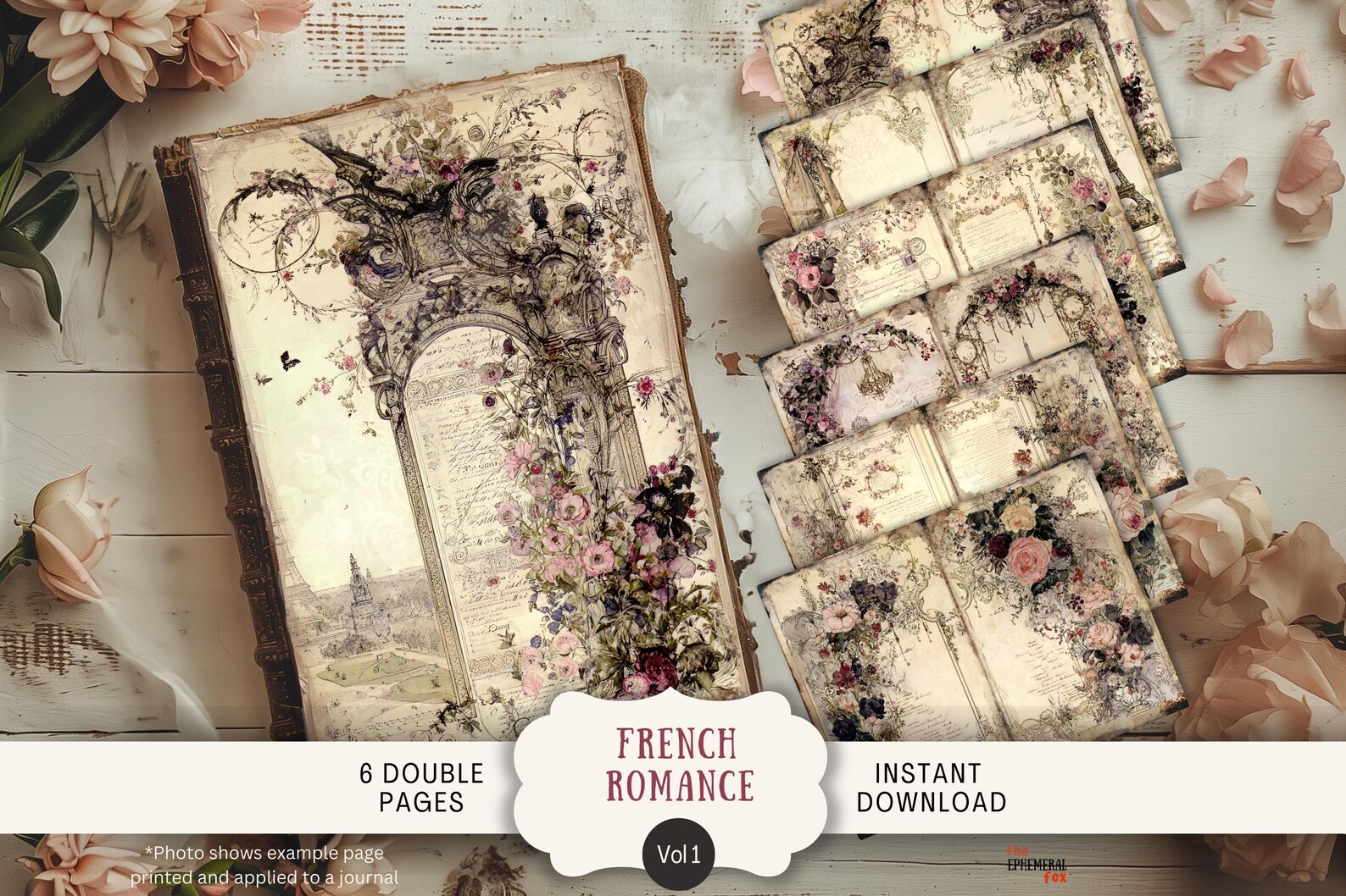 French Romance BUNDLE Junk Journal Kit Printable Papers Tags Tickets ...