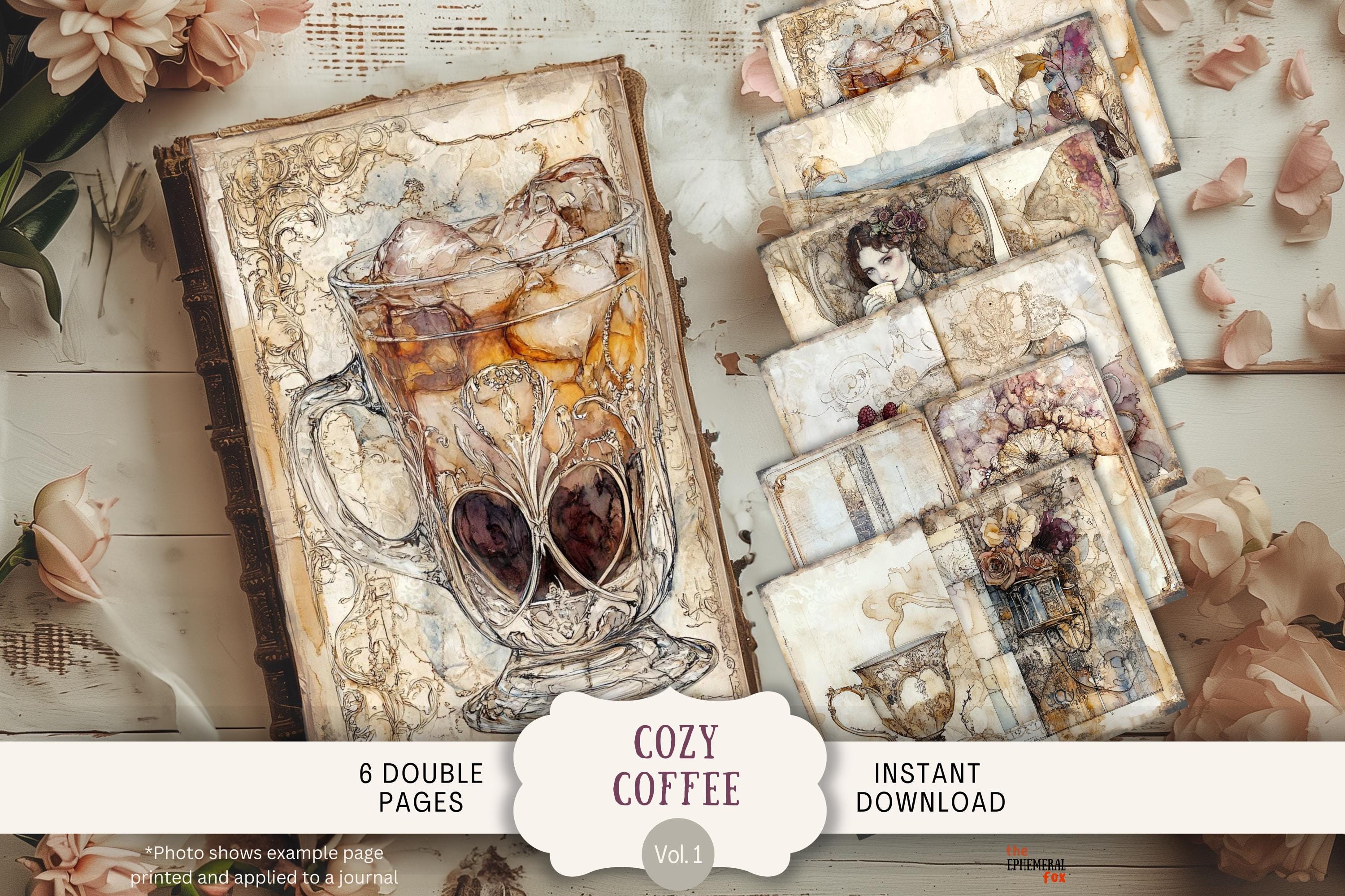 Cozy Coffee Junk Journal Kit BUNDLE Digital Scrapbook Printable ...