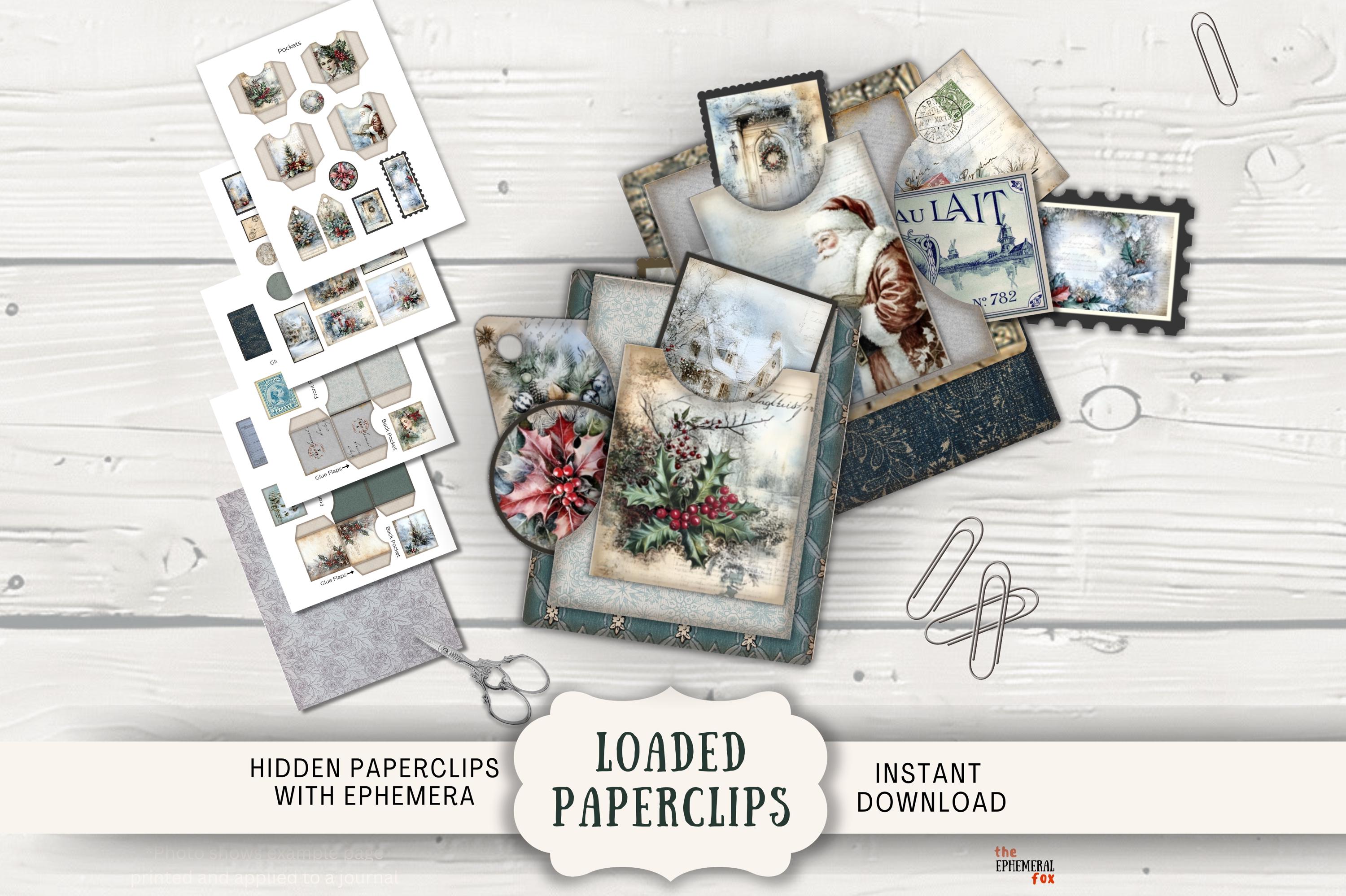 Hidden Paperclips Junk Journal Printable Loaded Paper Clips, Snowy ...