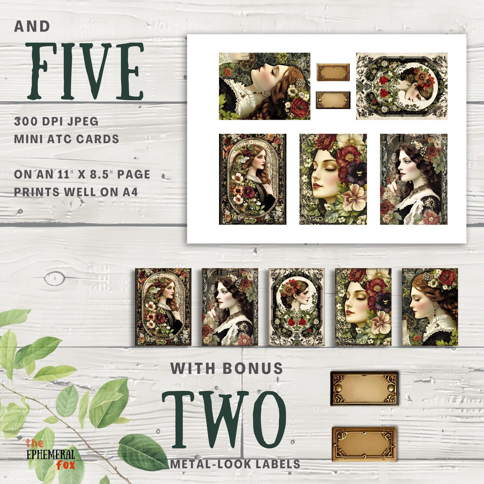 Maroon Flowers Slide Pockets Junk Journal Printable, Vintage Ephemera ...