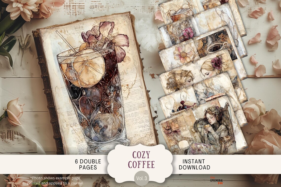 Cozy Coffee Junk Journal Kit BUNDLE Digital Scrapbook Printable ...