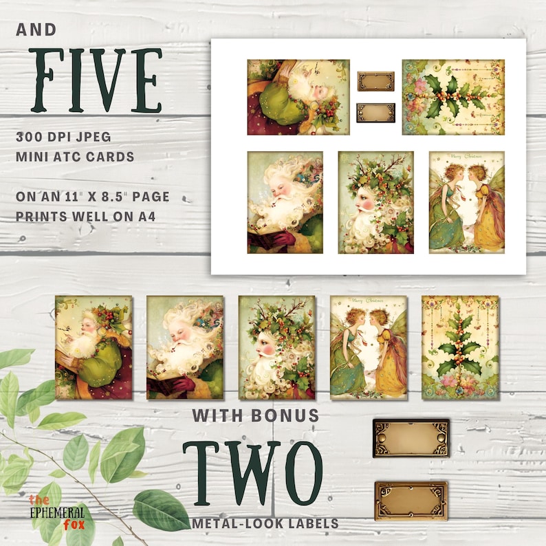 Storybook Christmas Slide Pockets Junk Journal Printable, Vintage ...