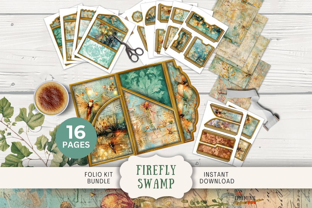 Firefly Swamp Junk Journal Folio, 16 Digital Mix and Match Pages and ...