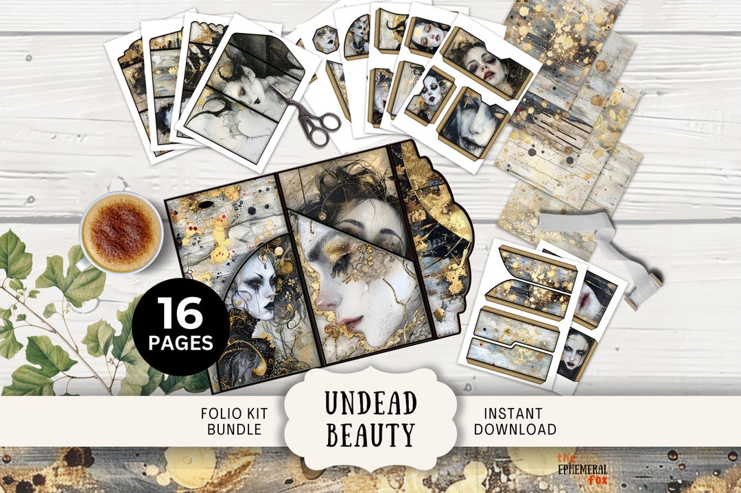 Undead Beauty Vampire Junk Journal Folio, 16 Digital Mix and Match ...