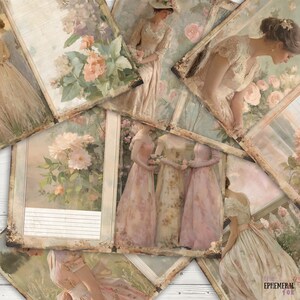 Regency Era Junk Journal Pages 6 Digital Scrapbook Papers 11 X 8.5" Art ...