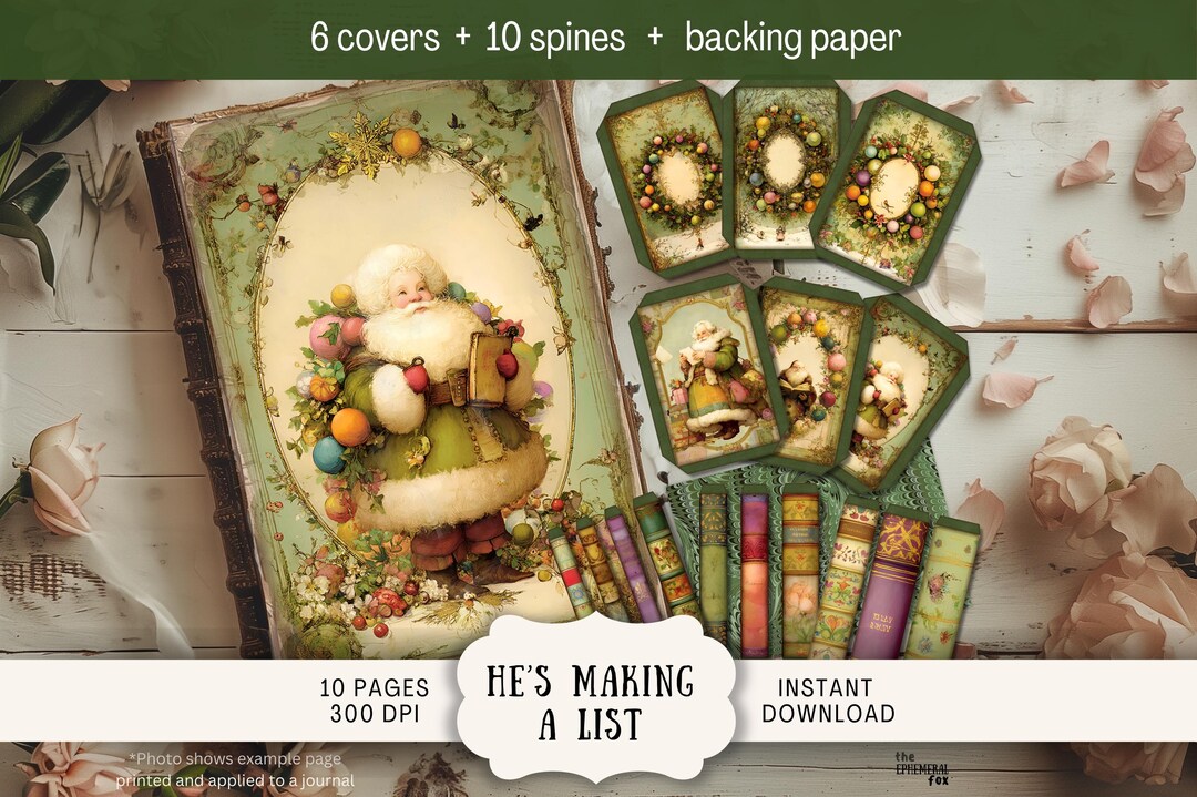 Cover Kit: Storybook Christmas Junk Journal Covers & Spines Digital ...