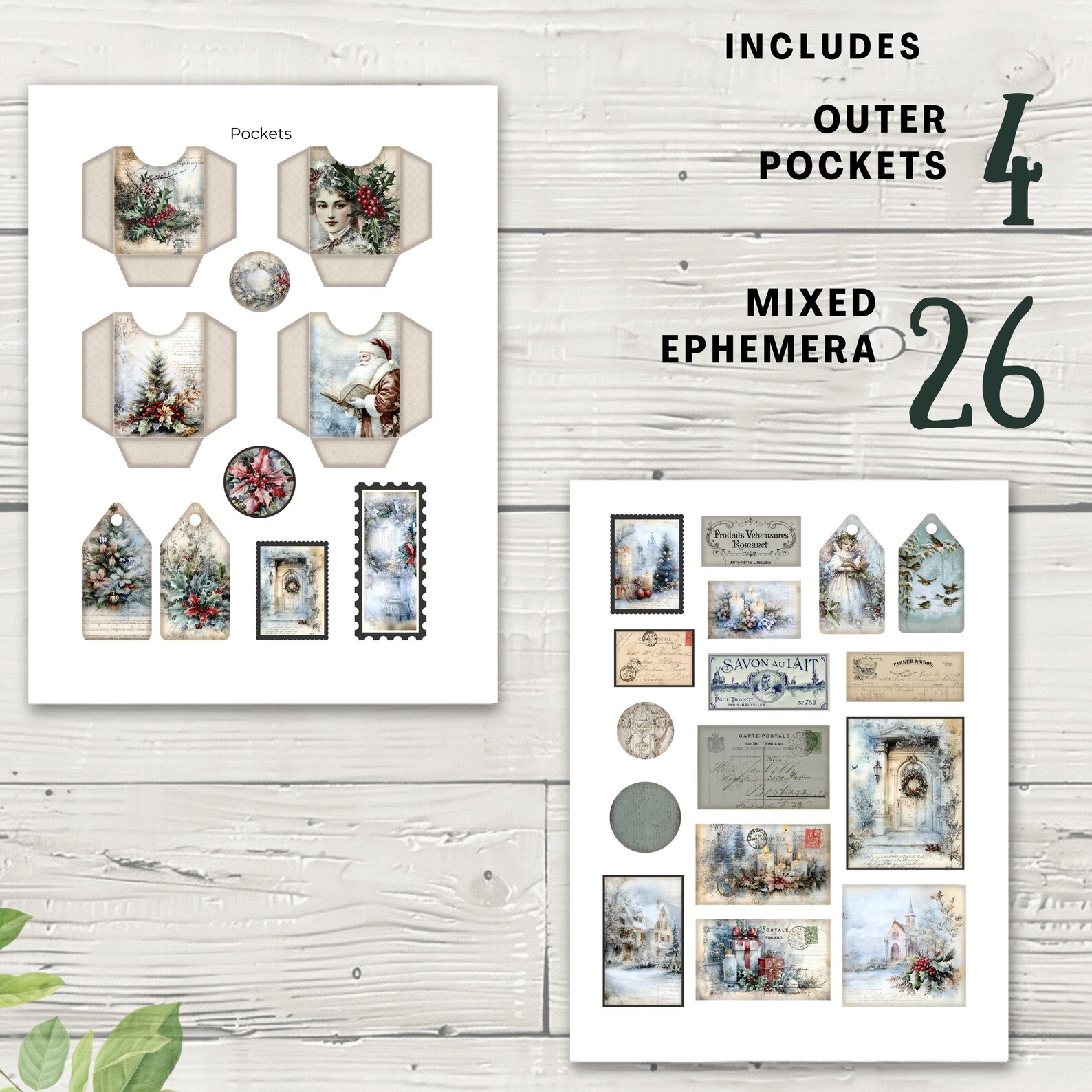 Hidden Paperclips Junk Journal Printable Loaded Paper Clips, Snowy ...