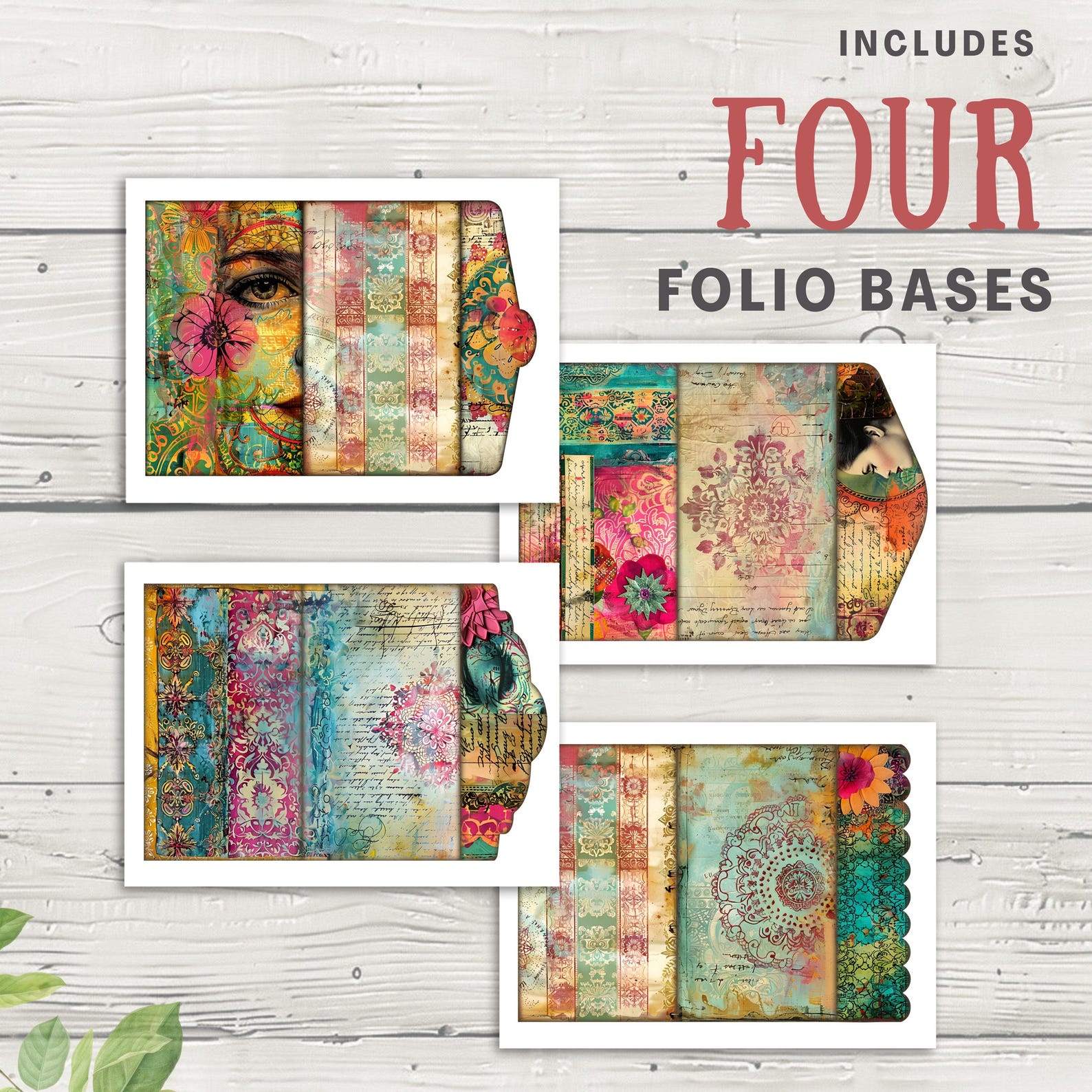 Hippie Batik Junk Journal Folio, 16 Digital Mix and Match Pages and ...