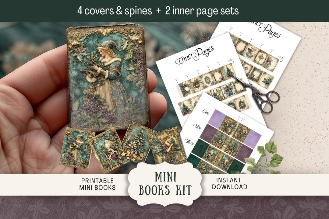Faberge Yule Mini Book Junk Journal Kit, Miniature Pages Digital ...
