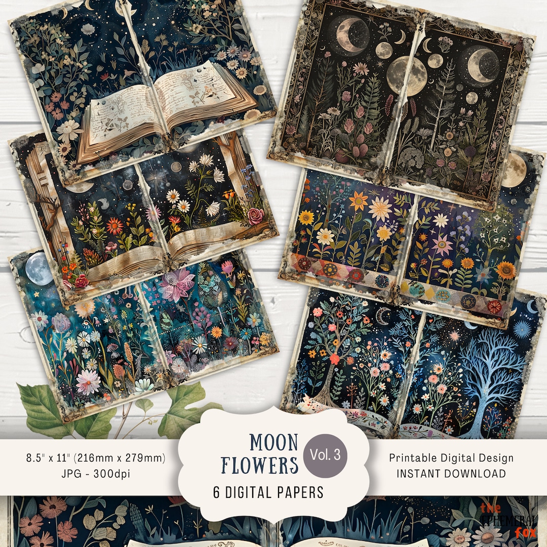 Magical Book Pages 6 Digital Scrapbook Pages 11 X 8.5 Printable Journal ...