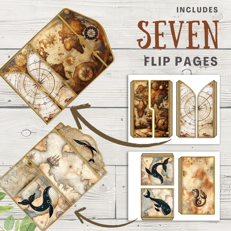 Old Map Junk Journal Kit, 16 Digital Mix and Match Page Folio 11 X 8.5 ...