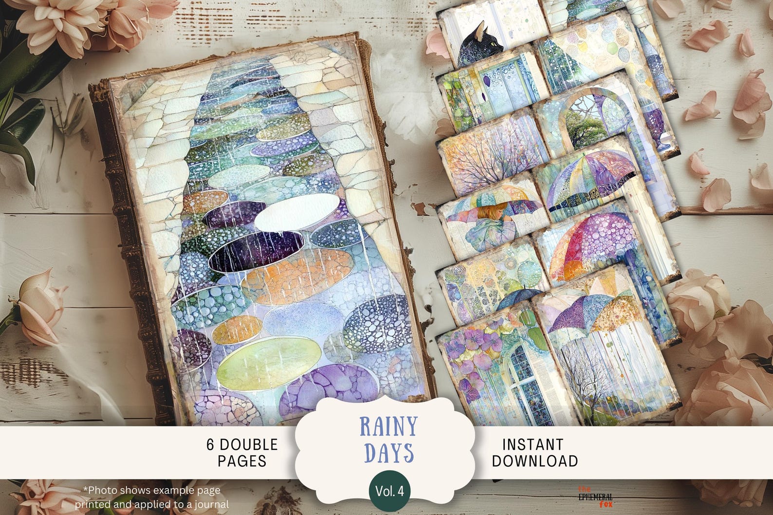 Rainy Day BUNDLE Junk Journal Kit Printable Papers Tags Tickets ...
