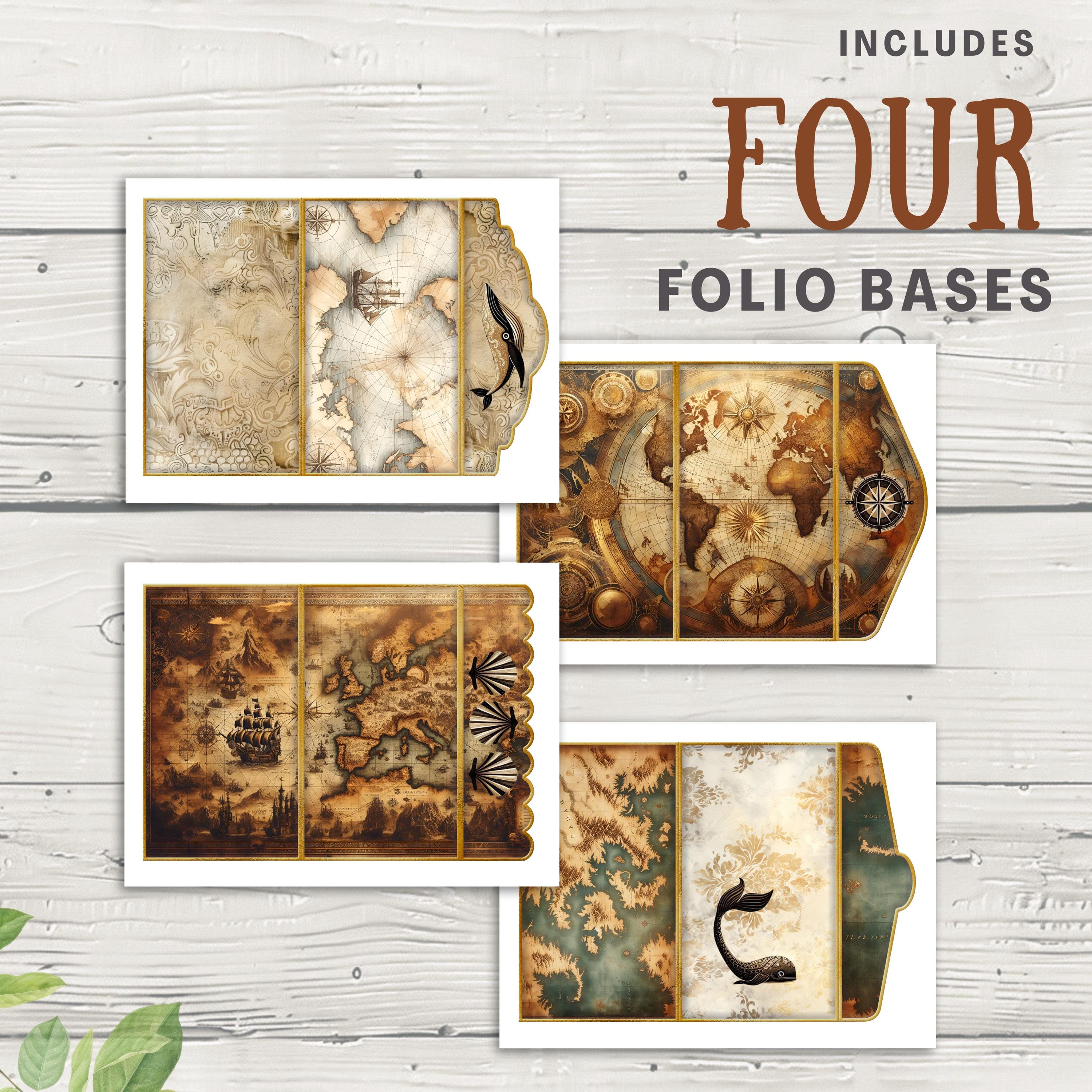 Old Map Junk Journal Kit, 16 Digital Mix and Match Page Folio 11 X 8.5 ...