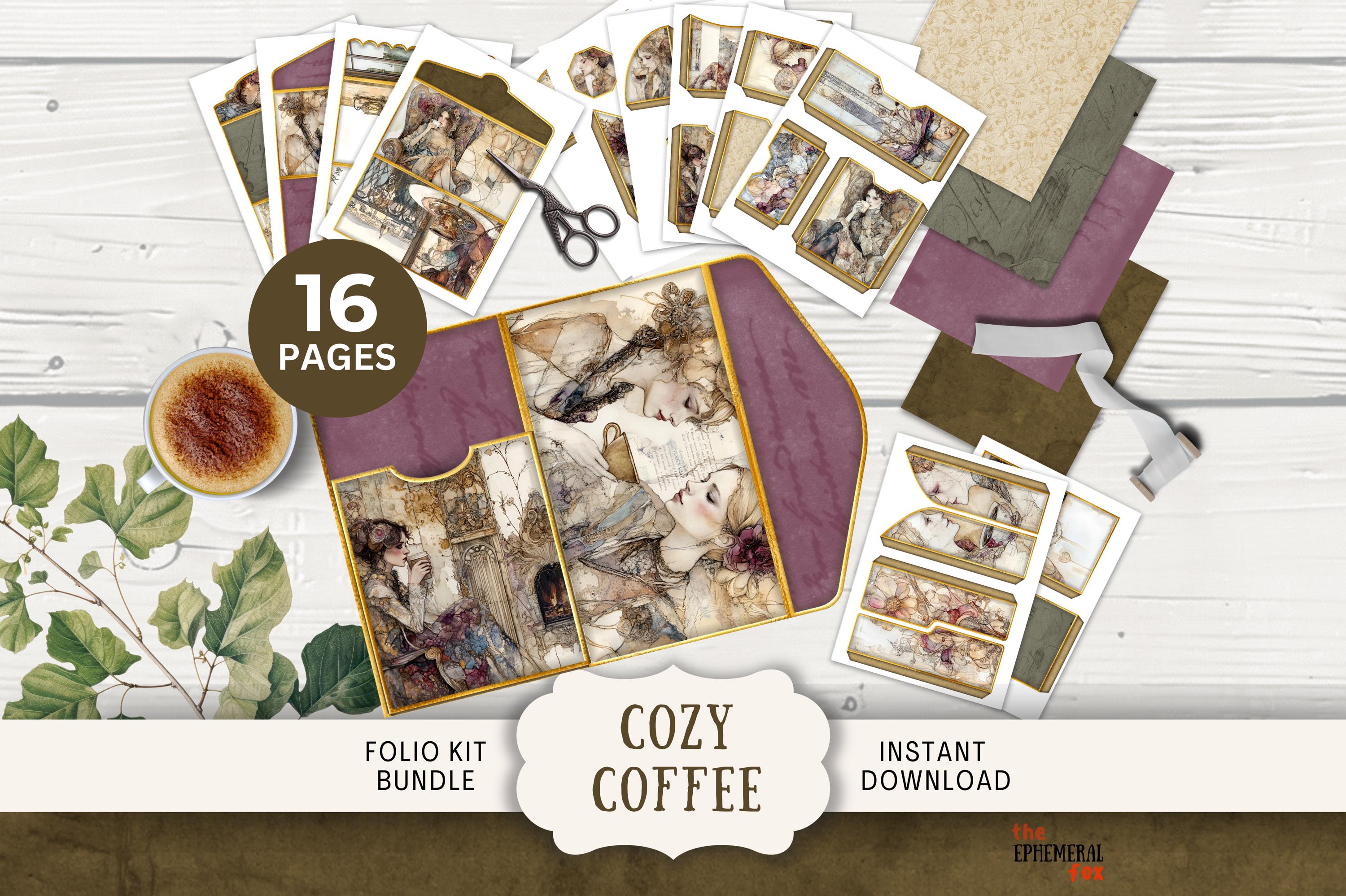 Cozy Coffee Junk Journal Kit BUNDLE Digital Scrapbook Printable ...