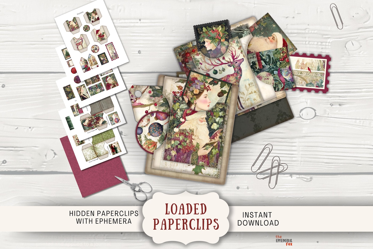 Hidden Paperclips Junk Journal Printable Loaded Paper Clips, Boho ...