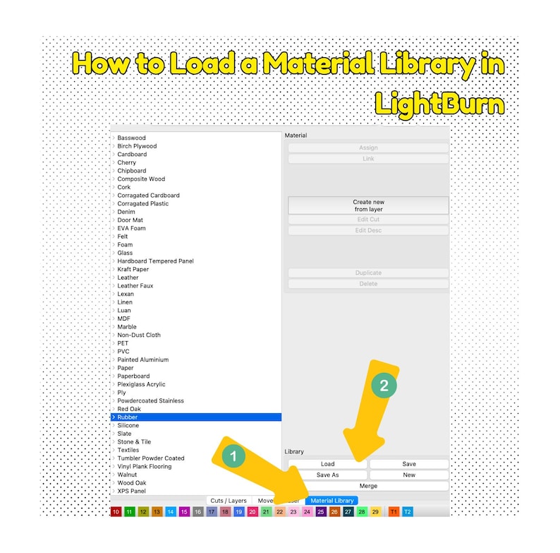 Lightburn Materials Library Optimized for Omtech Polar 50W CO2 Laser ...