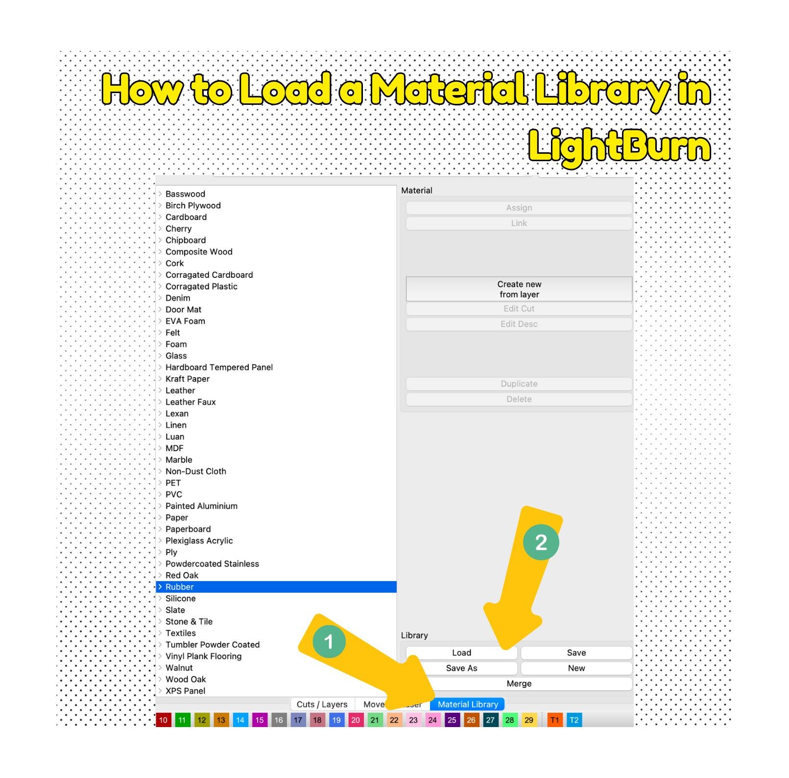 Lightburn Materials Library Optimized for Omtech Polar 50W CO2 Laser ...