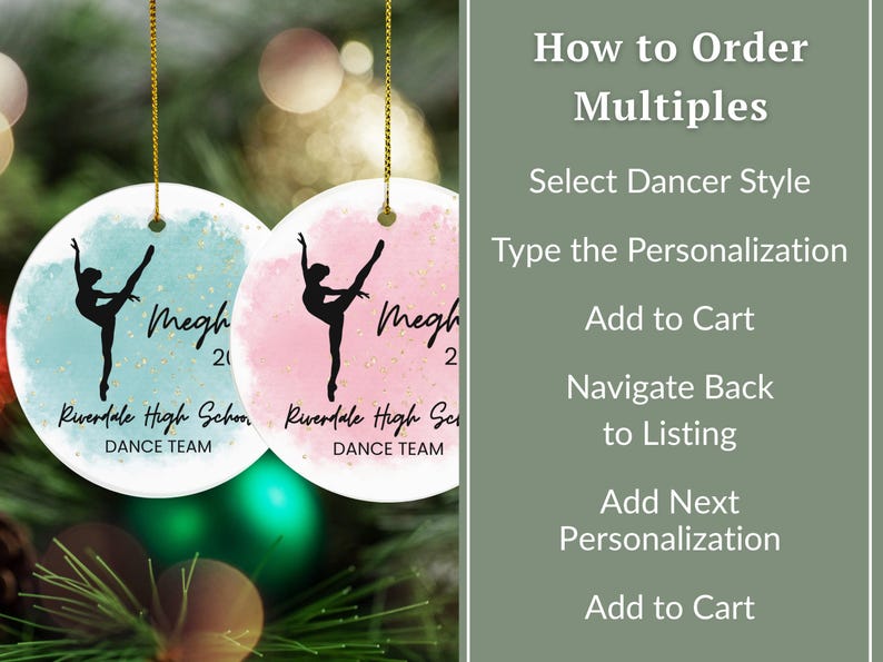 Custom Dance Ornament, Personalized Dance Christmas Ornament for Dance ...