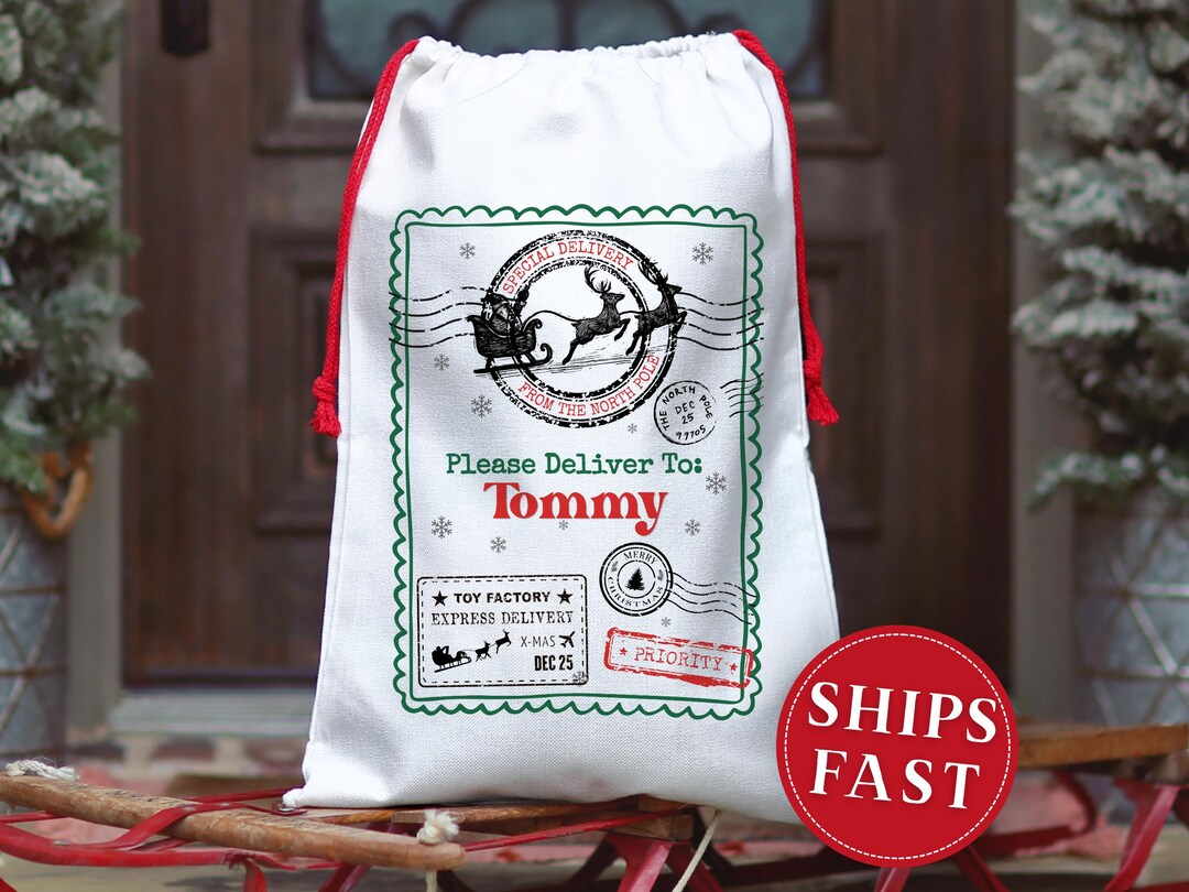Special Delivery Santa Bag, Custom Santa Delivery Santa Bag Gifts From ...