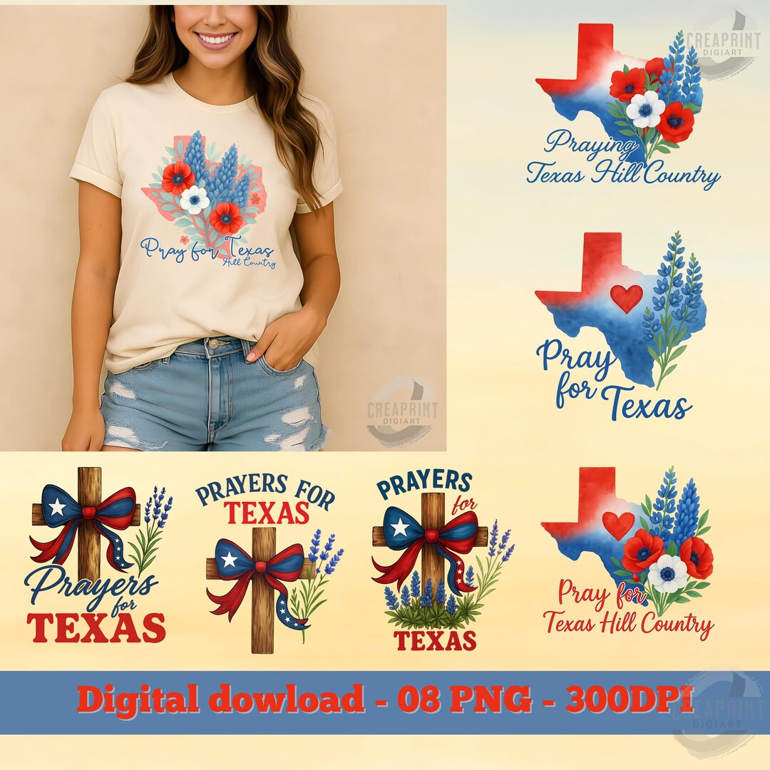 Pray for Texas PNG Bundle: Texas Flood Relief Design (digital Download ...