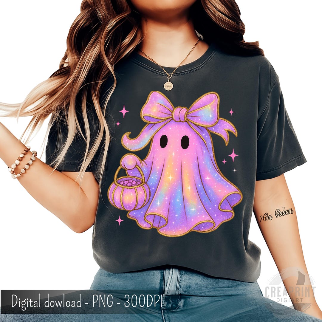 Retro Halloween Neon Ghost PNG: Spooky Coquette Sublimation Design ...