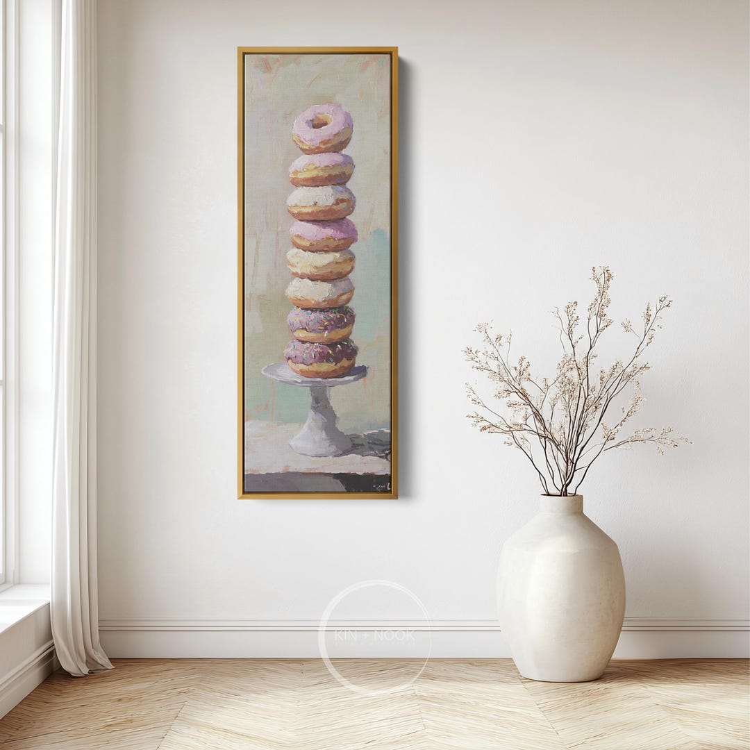 Colorful Doughnut Wall Art (1), Donut Stack Kitchen Print, Playful Fun ...