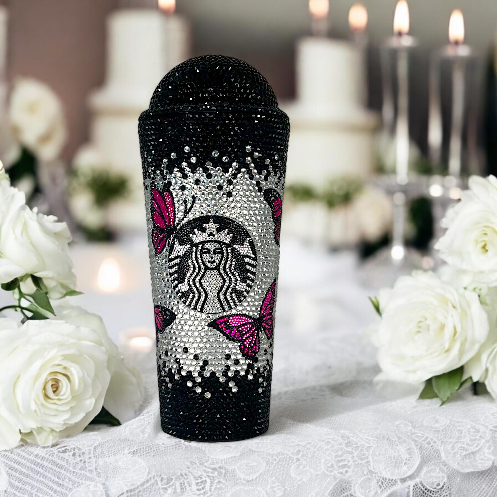 Bling Flowers Starbucks Coffee Tumbler Straw, Custom Name Personalized ...
