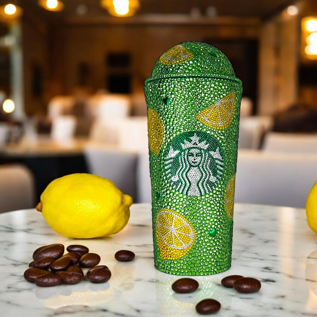 Lemon Bling Starbucks Coffee Tumbler With Straw, Personalized ...