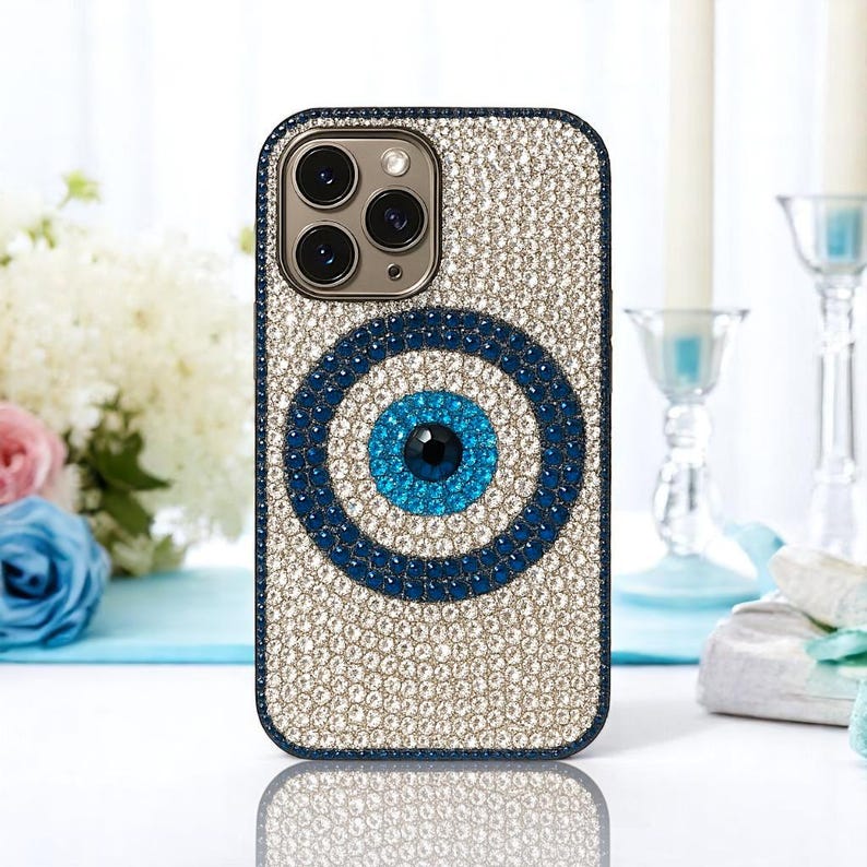 Bling Evil Eye Phone Case for iPhone 17 16 15 14 13 Air Pro Max ...