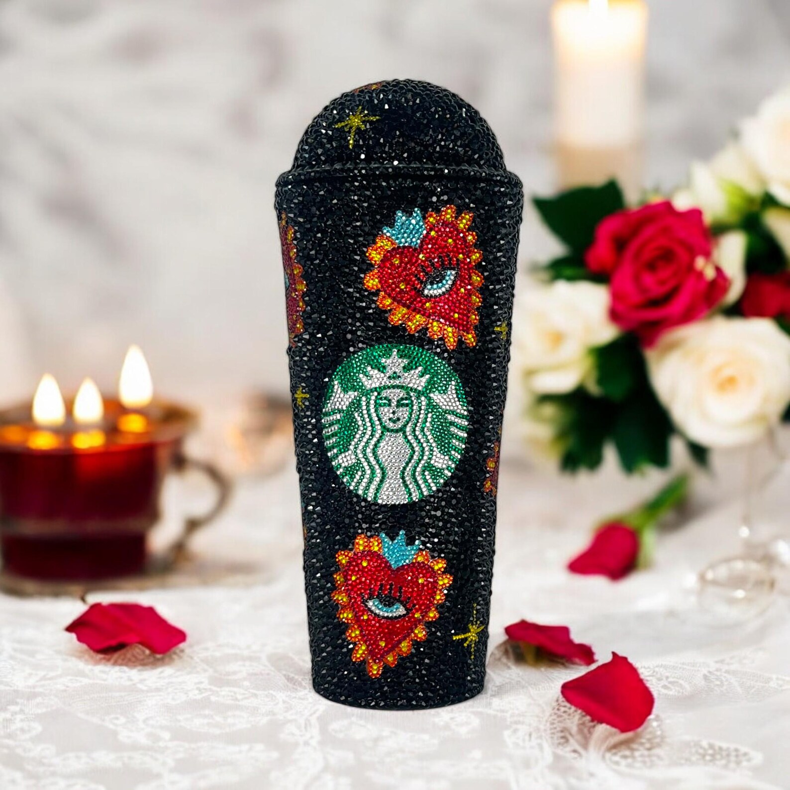 Bling Flowers Starbucks Coffee Tumbler Straw, Custom Name Personalized ...