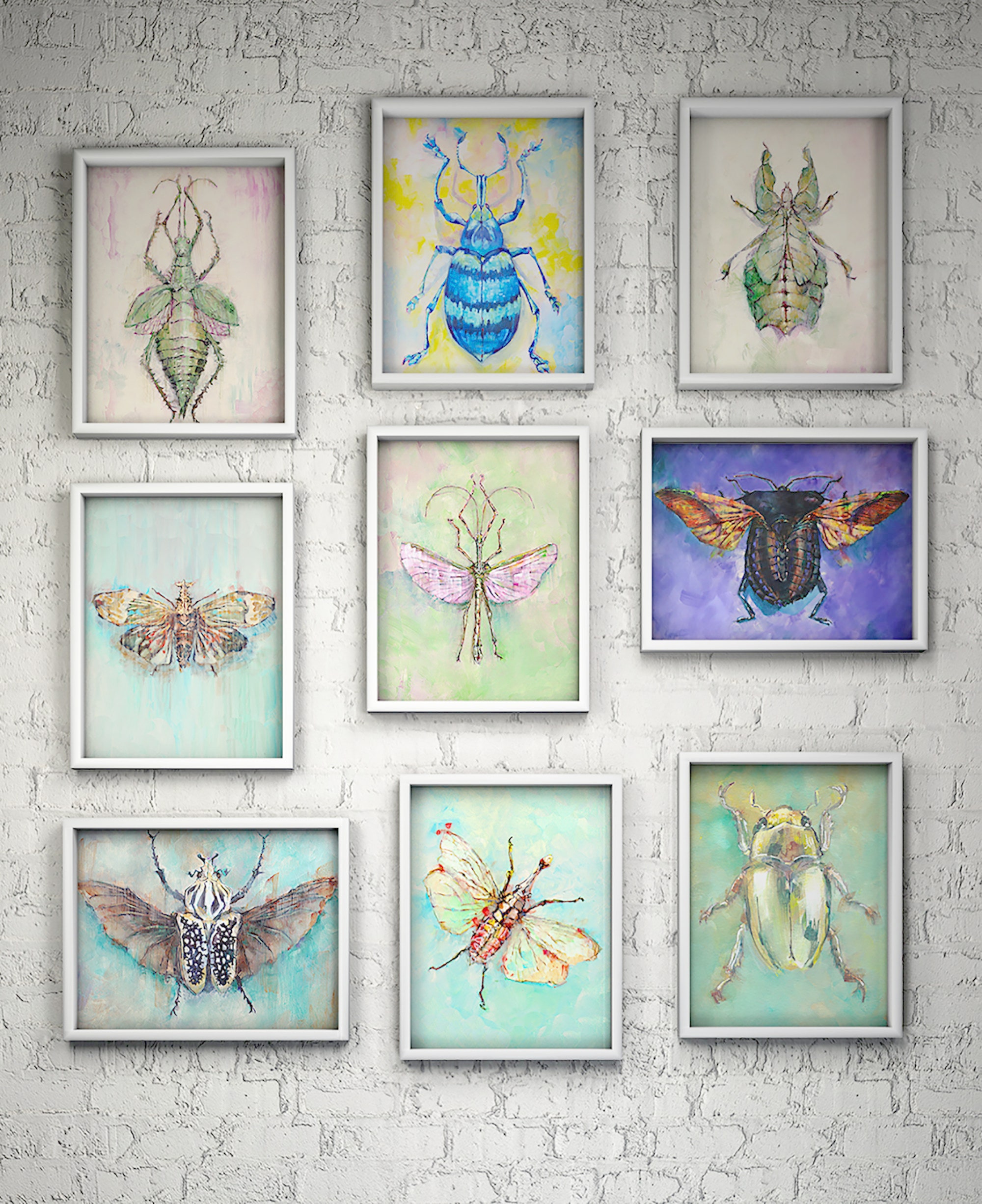 Insect Specimen Watercolor Botanical Wall Decor Art Painting - Etsy