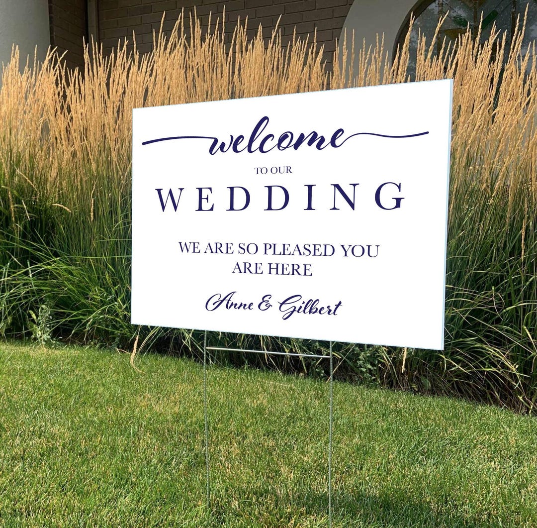 Elegant Wedding Custom Personalized Names, Dates, and Colors Coroplast ...