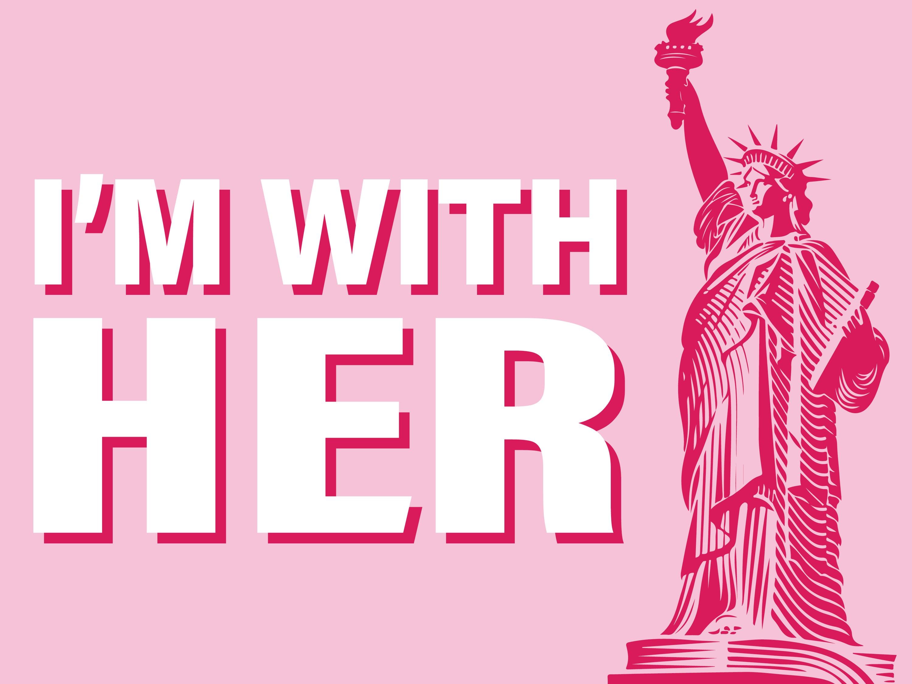 I'm With Her Yard Sign, Pink Statue of Liberty, Progressive Political ...