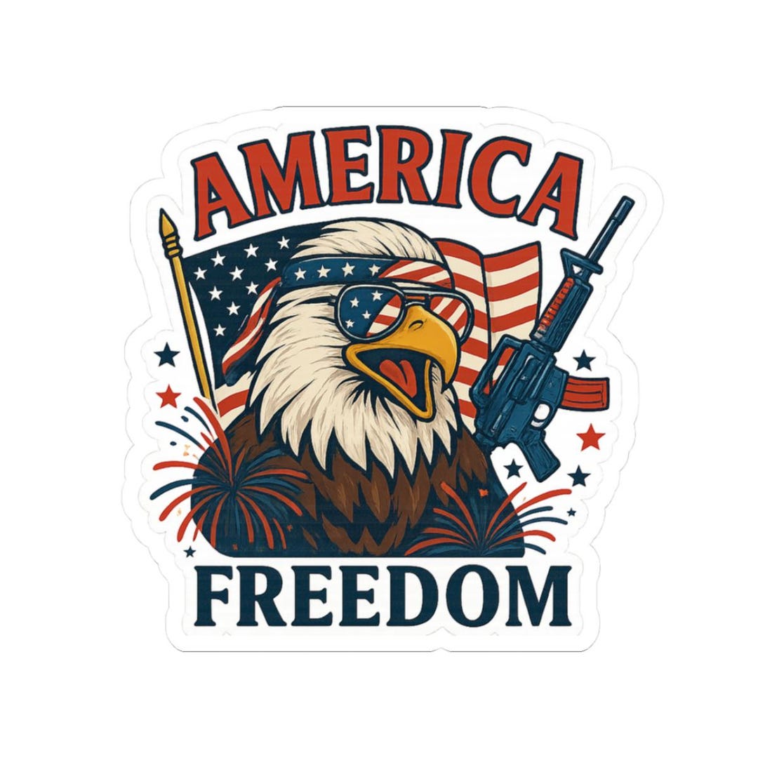 Sticker: America Freedom Eagle Flag Kiss-cut Stickers - Etsy