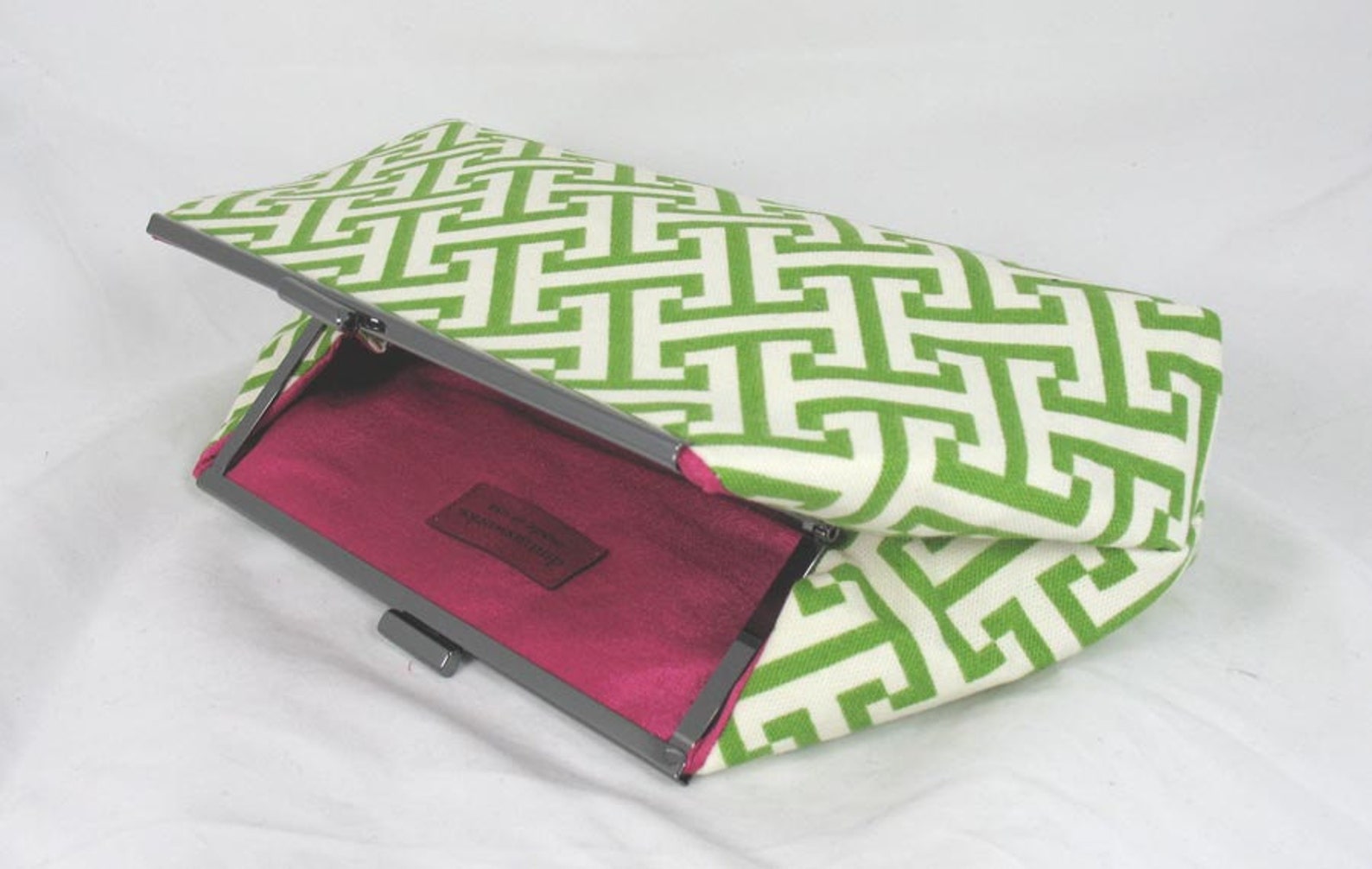 Geo Maze Clutch Lined With Contrast Color Faux Silk- Purse - Bag ...