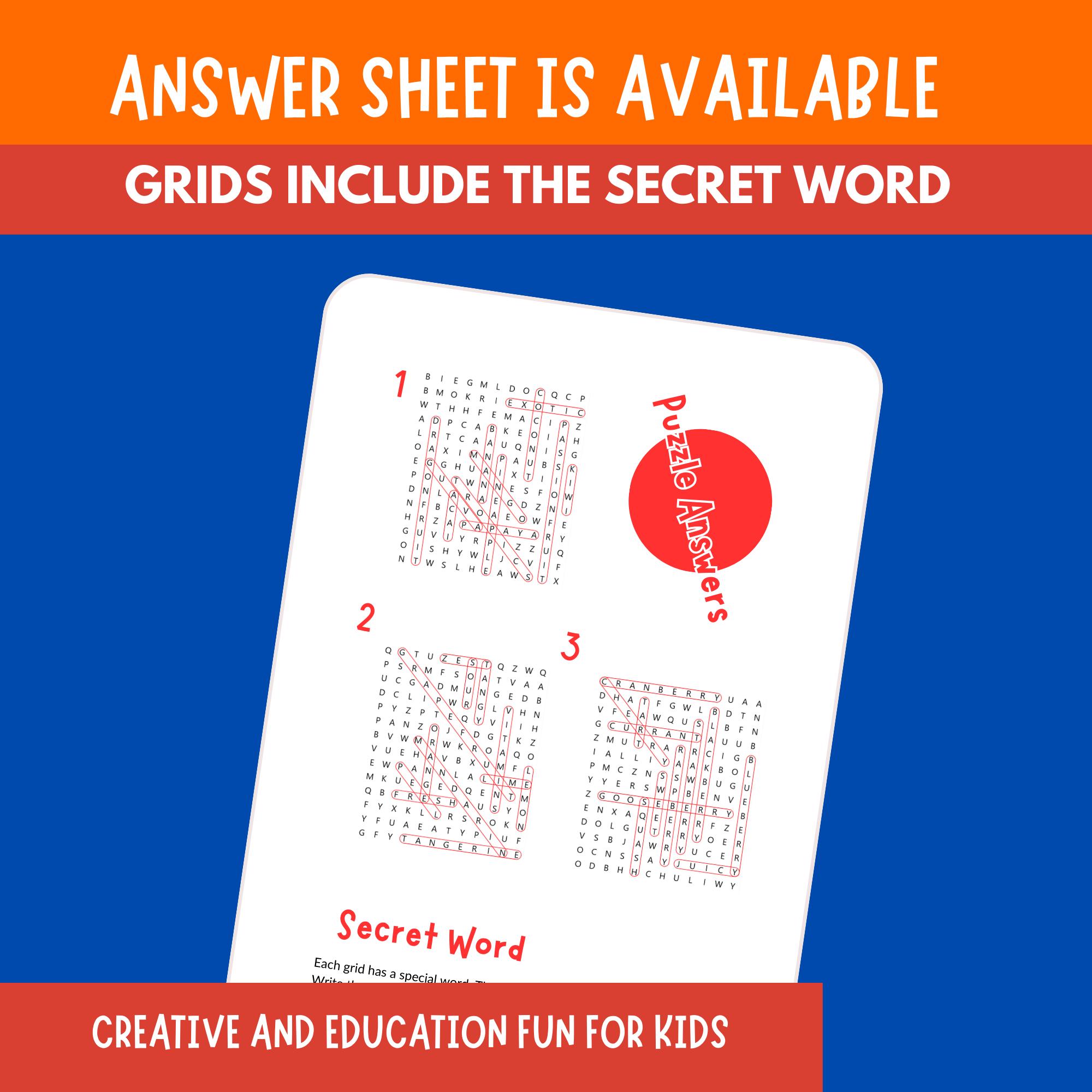 Animal-themed Word Searches for Kids – Farm, Wild and Sea Creatures ...